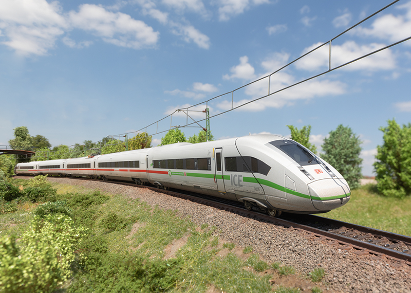 Triebwagenzug ICE 4 Baureihe 412/812, verschmutzter Betriebszustand ...