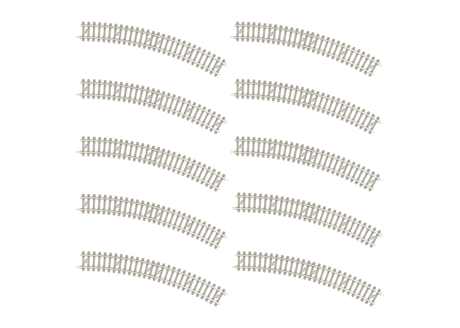 Minitrix Curved Track with Concrete Ties Radius 228.2 mm / 9" | Trix ...